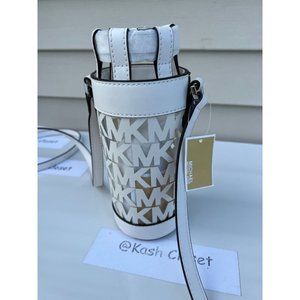 Michael Kors | Bags | Michael Kors Water Bottle Crossbody Holder Mk Giftable Optic White | Poshmark